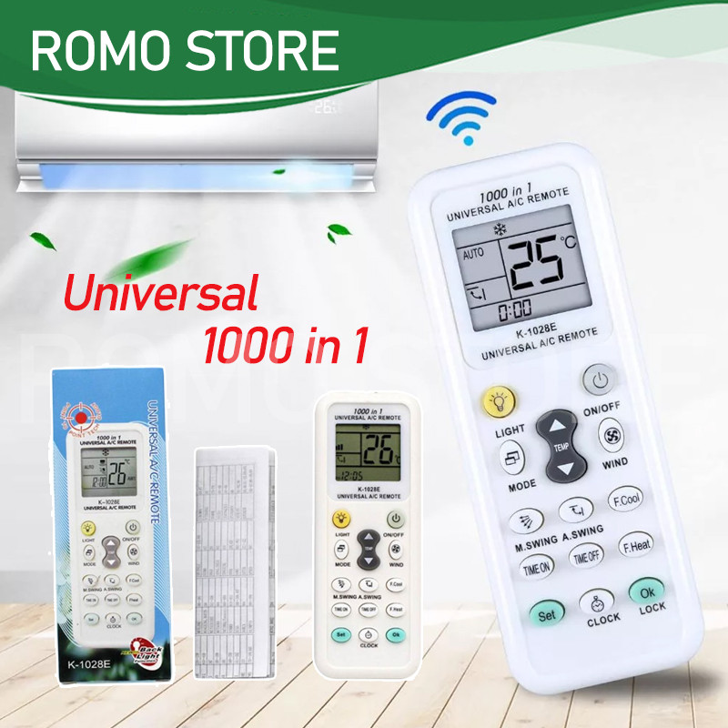 1000 in1 AC Digital LCD Remote Control for Air conditioner K-1028E ...