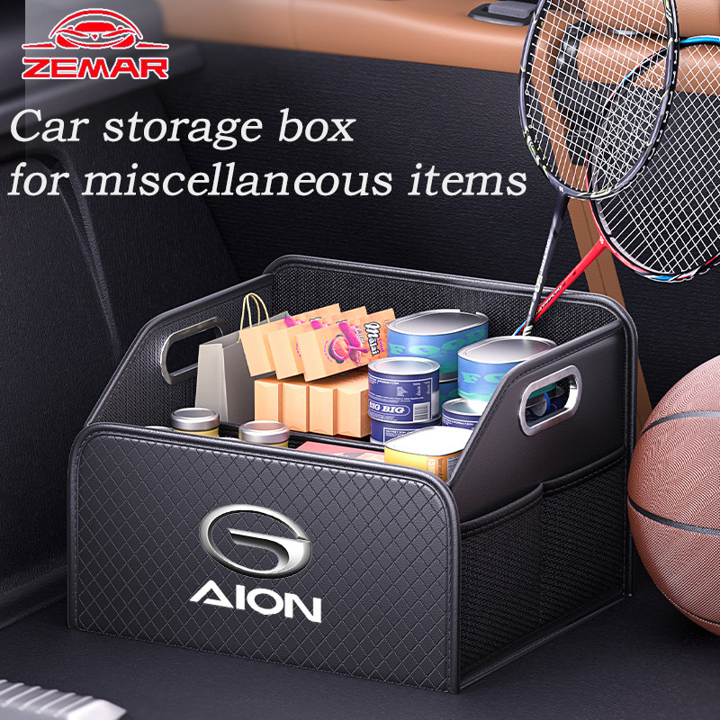 Aion Leather Car Folding Storage Box Car Trunk Storage Box ...