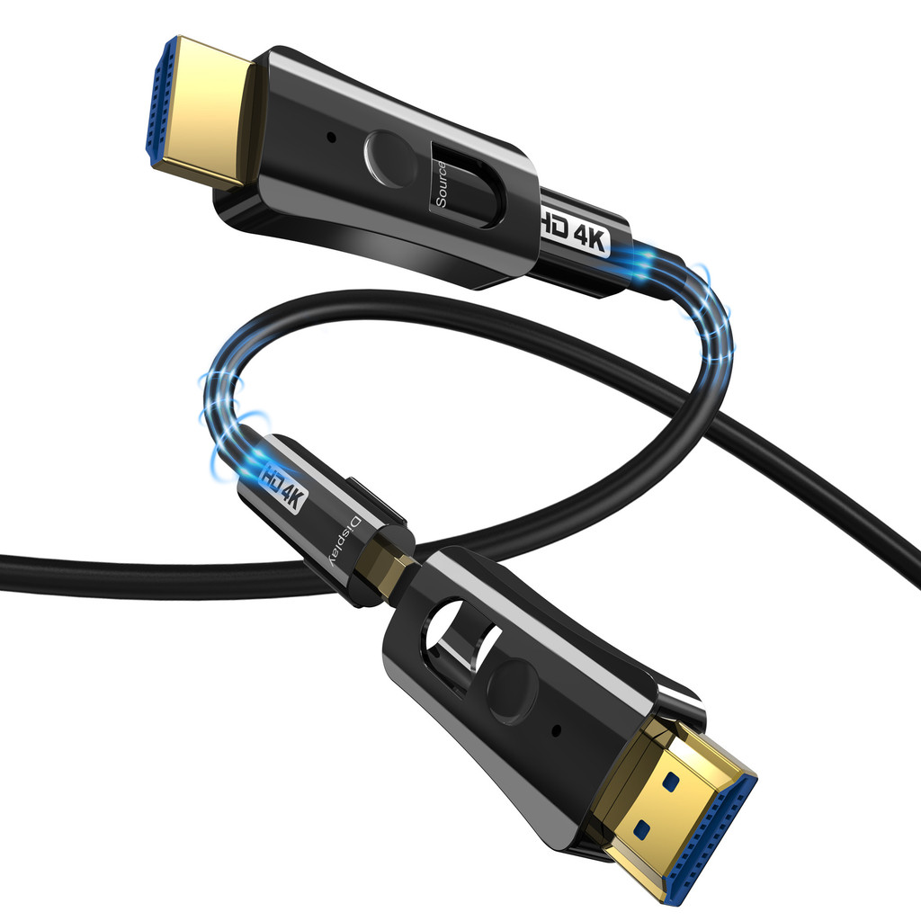 Professional-Grade Dual Detachable HDMI Fiber Optic Cable, HDMI 2.1/2.0 ...