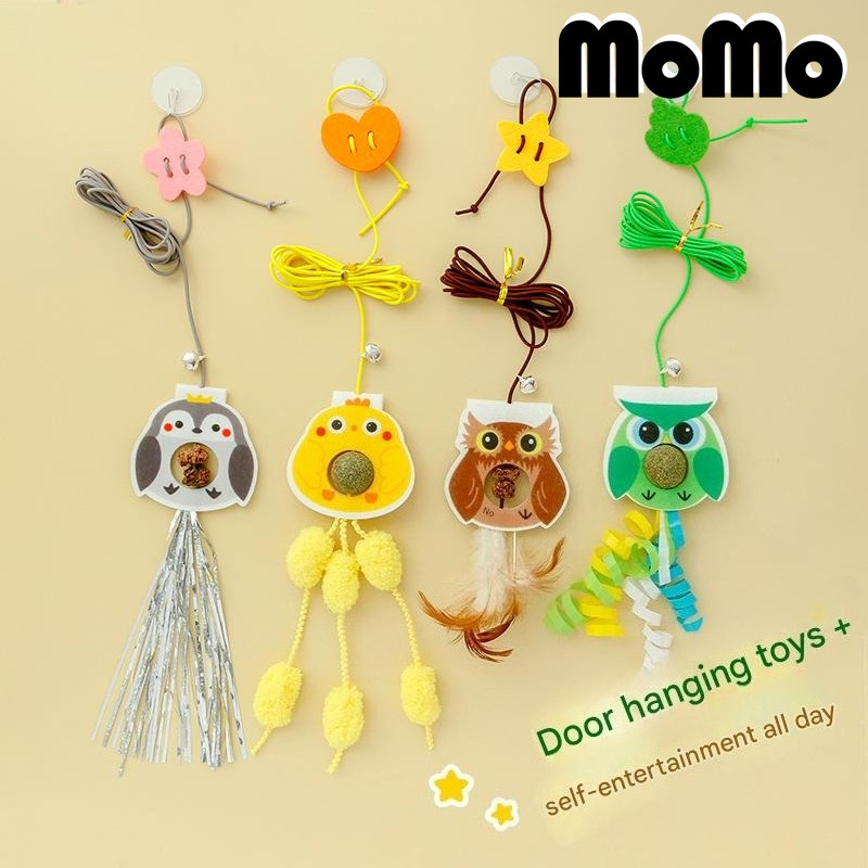 Catnip Cat Toy Hanging Door Self-entertainment Felt Swing Elastic Rope ...