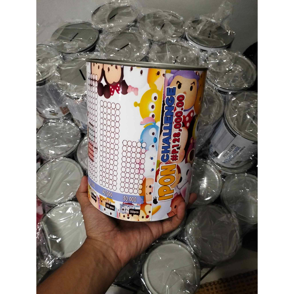 alkansya ipon challenge Tin Can Coin Bank 2023 road to 128,000.00pesos available with (BIG size ...