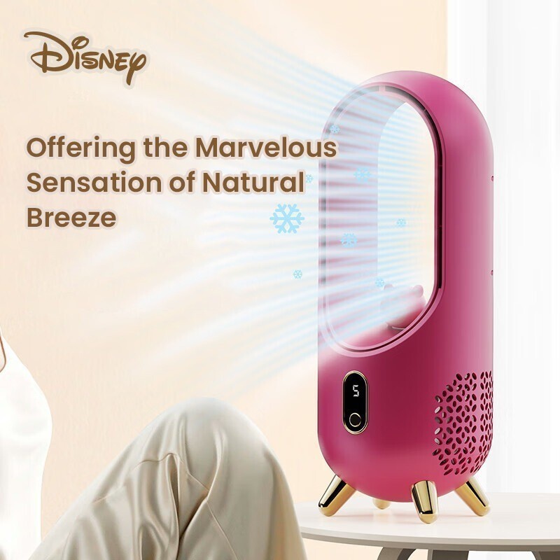 Disney 2025 New Bladeless Tower Fan USB Rechargeable Quiet Operation 3D ...