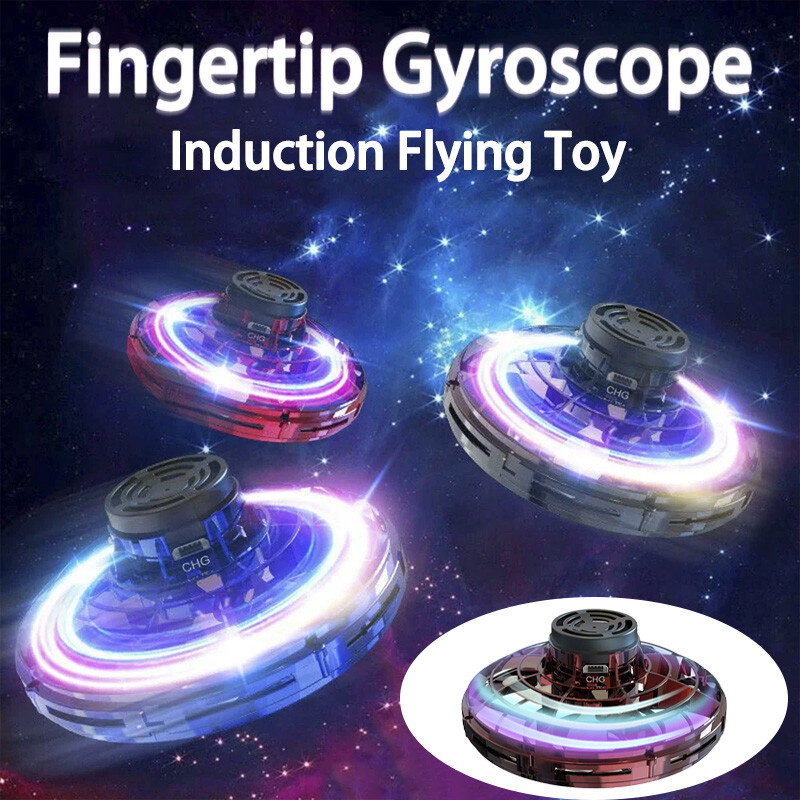 2In1 Fingertip Gyro Auto-Return Spin Top Flying Spinner Toy LED Light ...