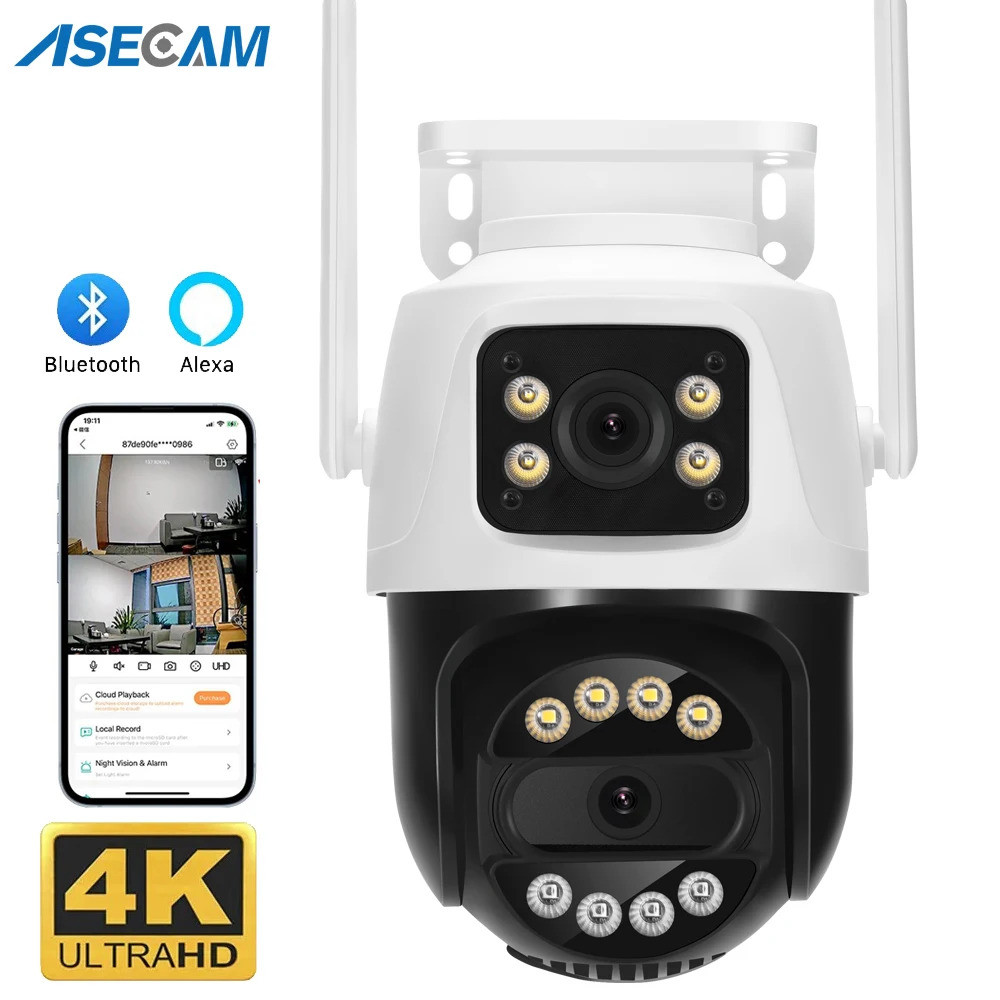 Wifi Camera 8x Zoom 12mp Dual Screen Ai Human Detect Auto Tracking Cctv ...