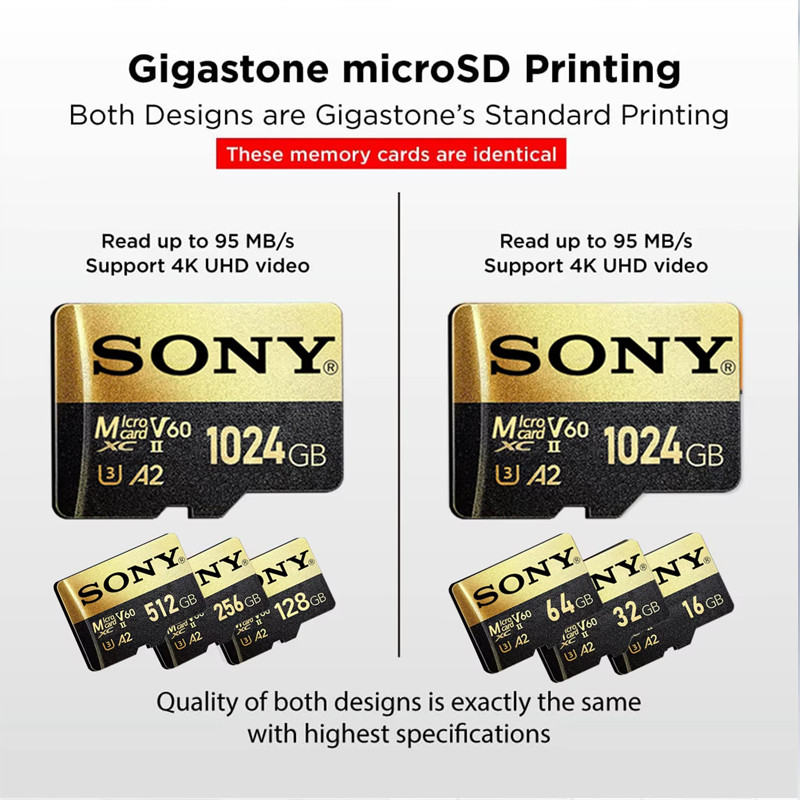 Sony 1TB 512GB 256GB Micro Flash SD Card Extreme SD Memory A2 U3 V30 SD Card 128GB TF Flash ...