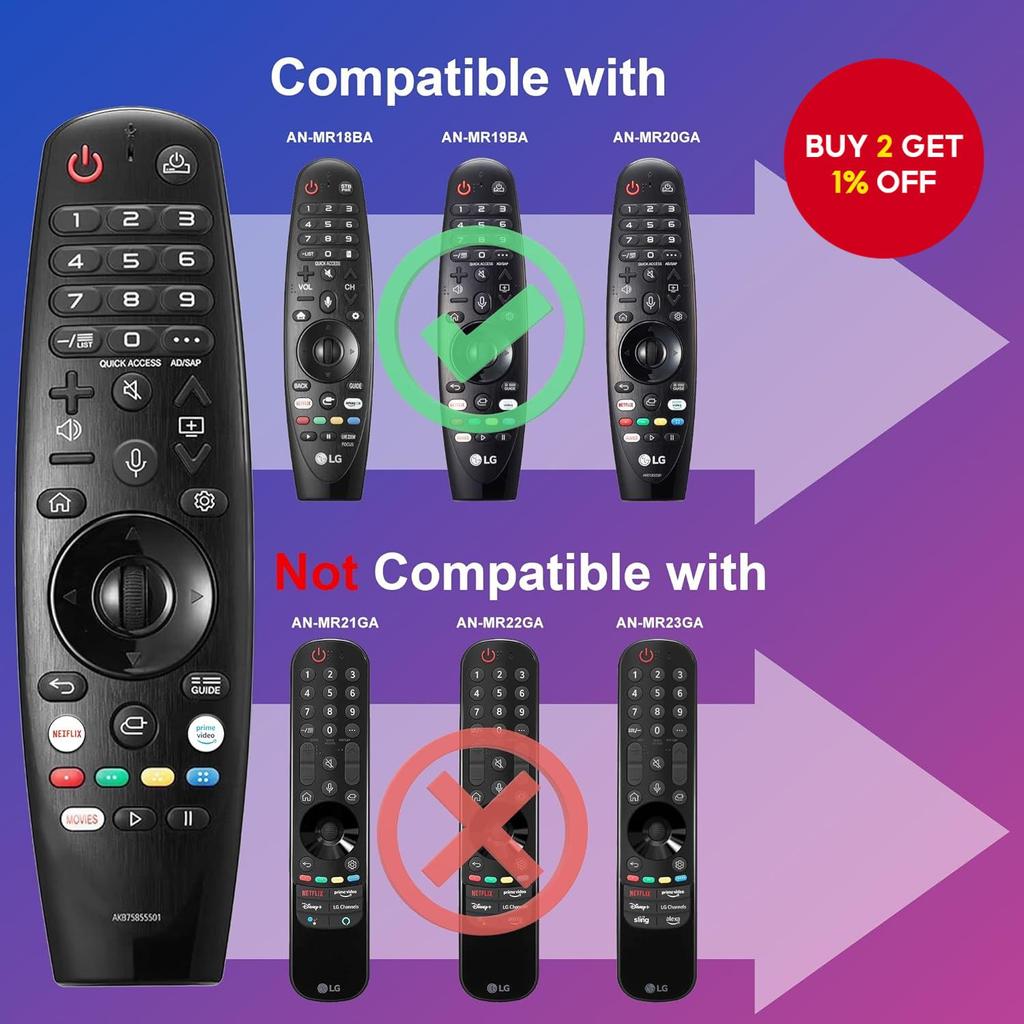 New Voice Magic Universal Remote for TV L*G Smart TVs 2019-2021 ...
