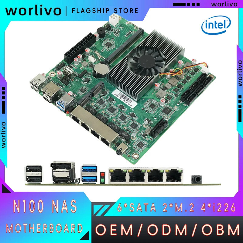4 I226 2.5Gbps Lan M.2 Nvme 6 X Sata Industrial Storage Server Mini Itx ...