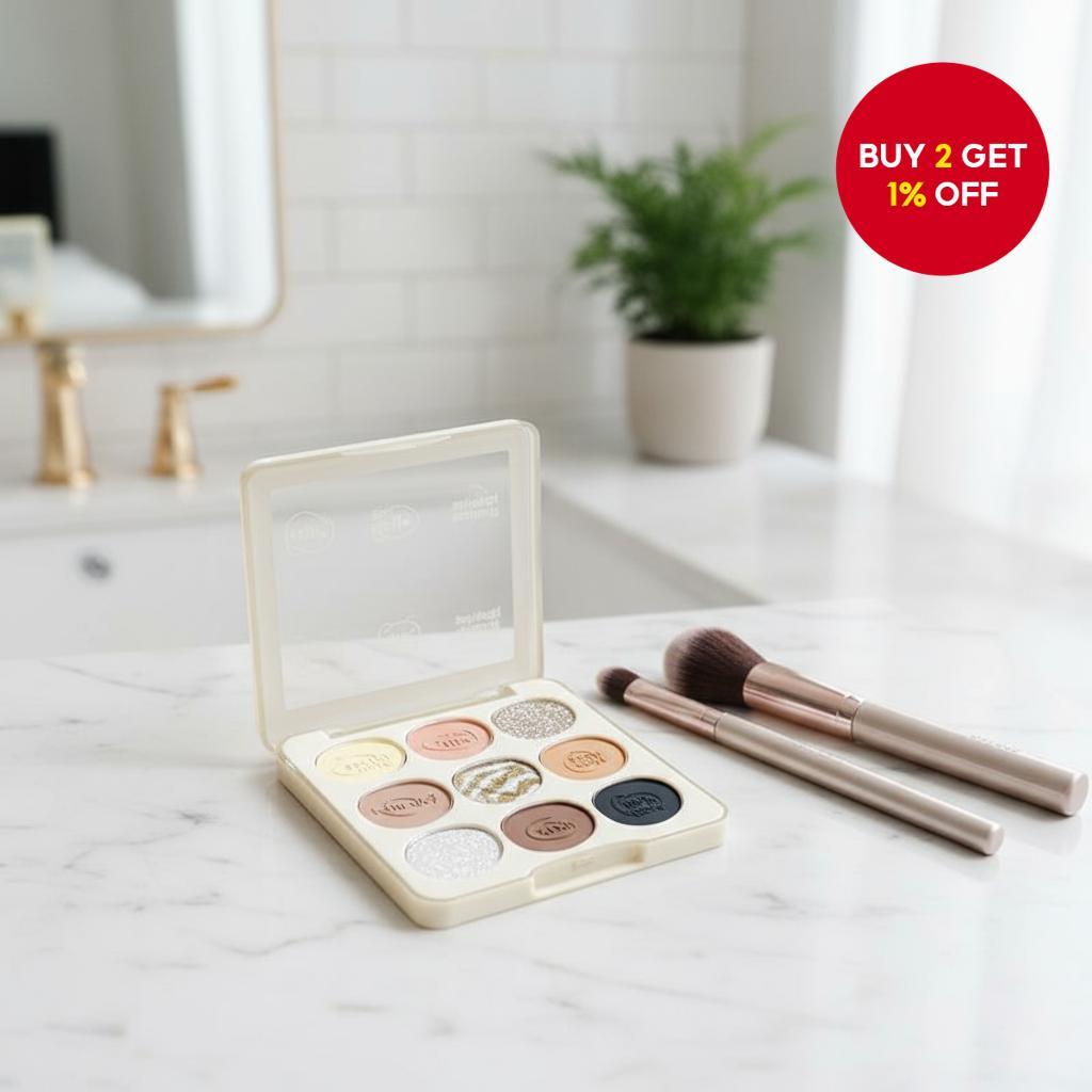 9 Color Eyeshadow Palette with Subtle Sheen and Silky Texture for ...