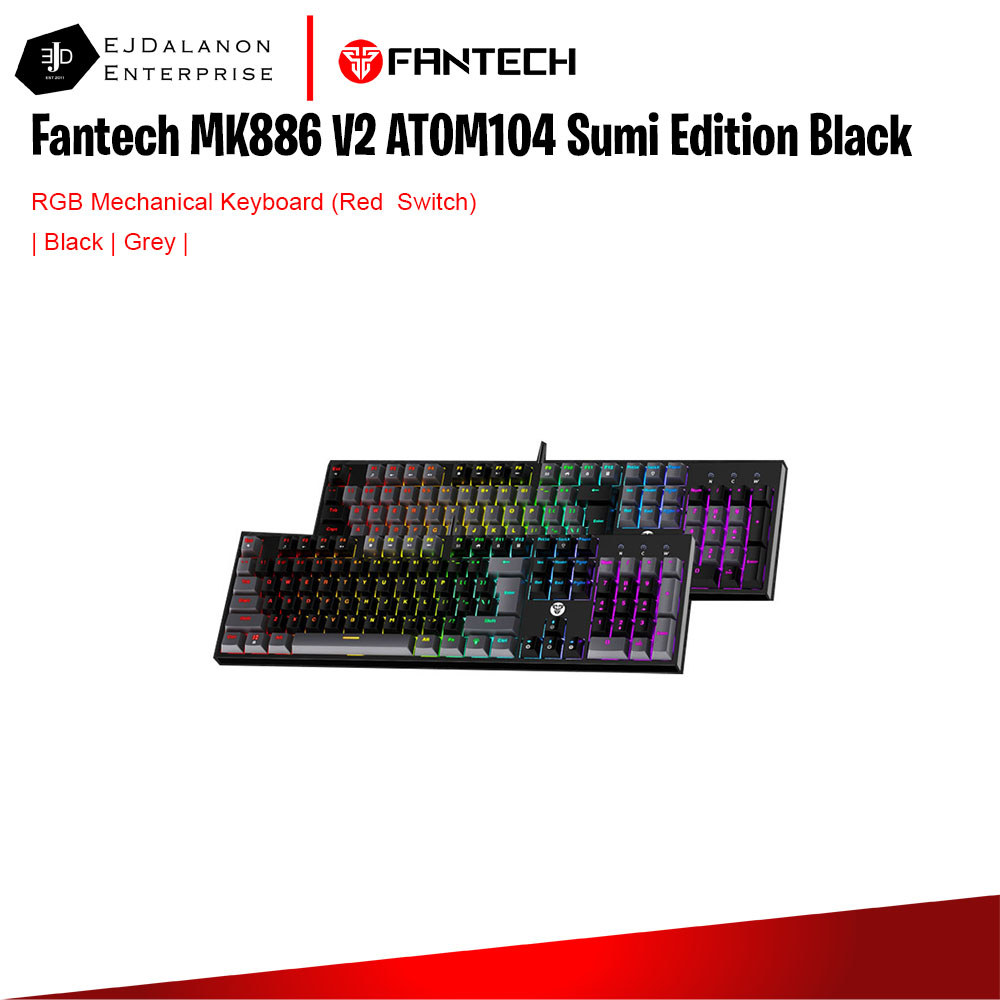 Fantech MK886 v2 Atom104 Sumi Edition RGB Mechanical Keyboard ...