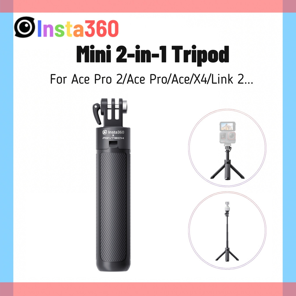 Insta360 PGYTECH Mini 2-in-1 Tripod Selfie Stick Monopod Grip For Insta ...