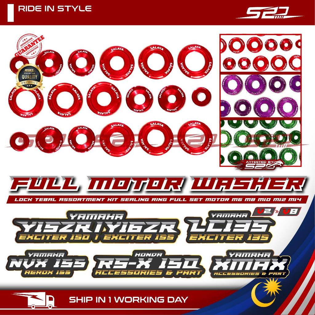 Full Motor Washer SALAYA RS-X Y15 Y16 LC NVX WINNER X EXCITER 135 150 ...