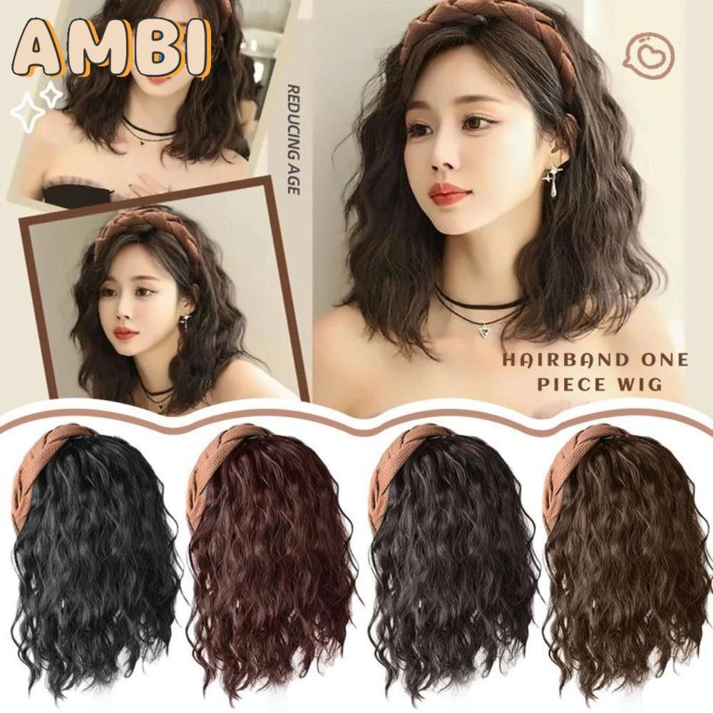 AMBI Curly Headband, Long Wavy U-Shape Hairpieces Synthetic, Natural ...