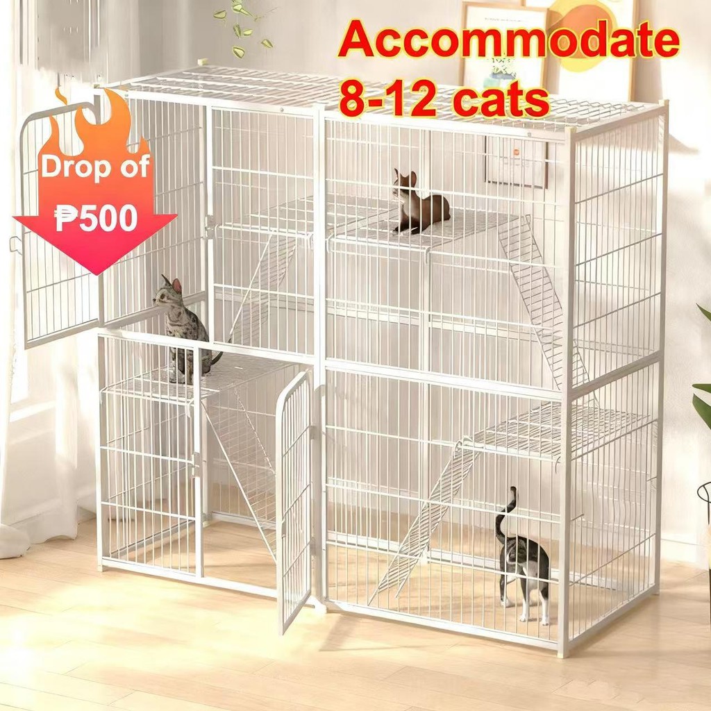 【Next Day Service】Large Cat Cage Large 2/3/4 Levels Cat House Indoor ...