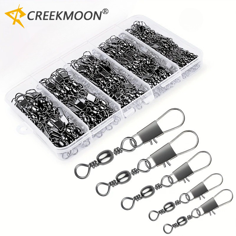 50/100Pcs/Set Fishing Connector Swivels Interlock Pin Bearing Rolling ...