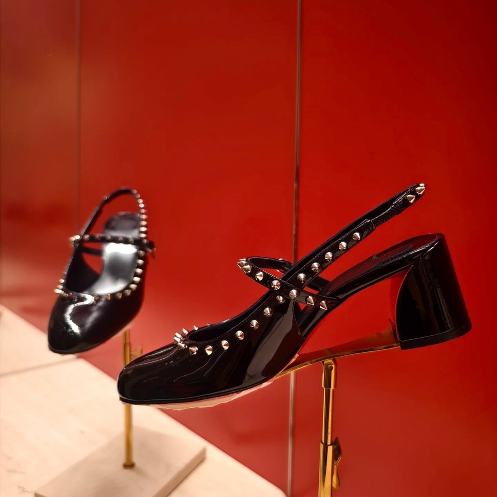 CL Same Style One-word Red Sole Back Empty High Heels 2026 Spring ...