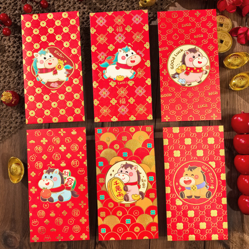 Horse Year Red Packet Long Size Money Envelope 2026 Angpao Chinese New ...