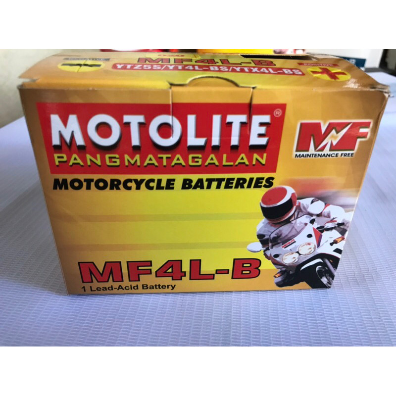 Motolite Motorcycle Battery MF4L-B Wave,Xrm Maintenance Free maddara ...