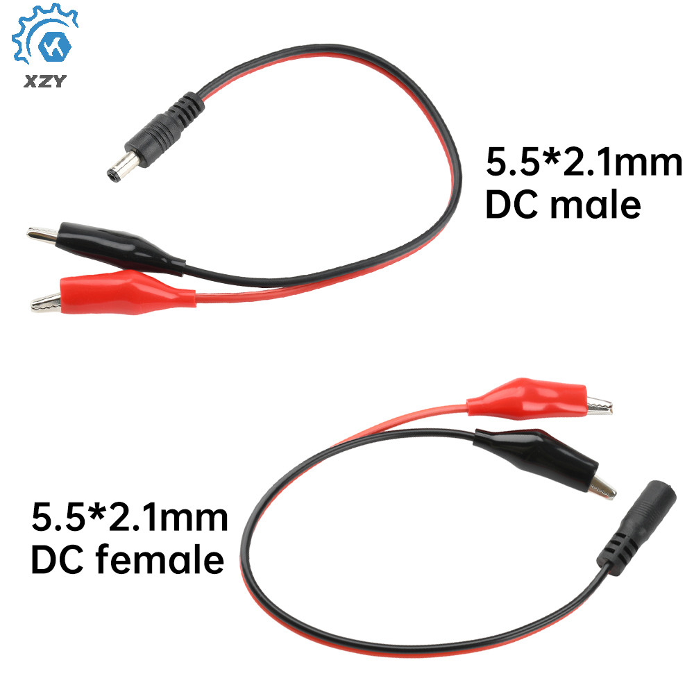 30CM DC Male/Female Jack Connector to Alligator Clip DC Power Supply ...