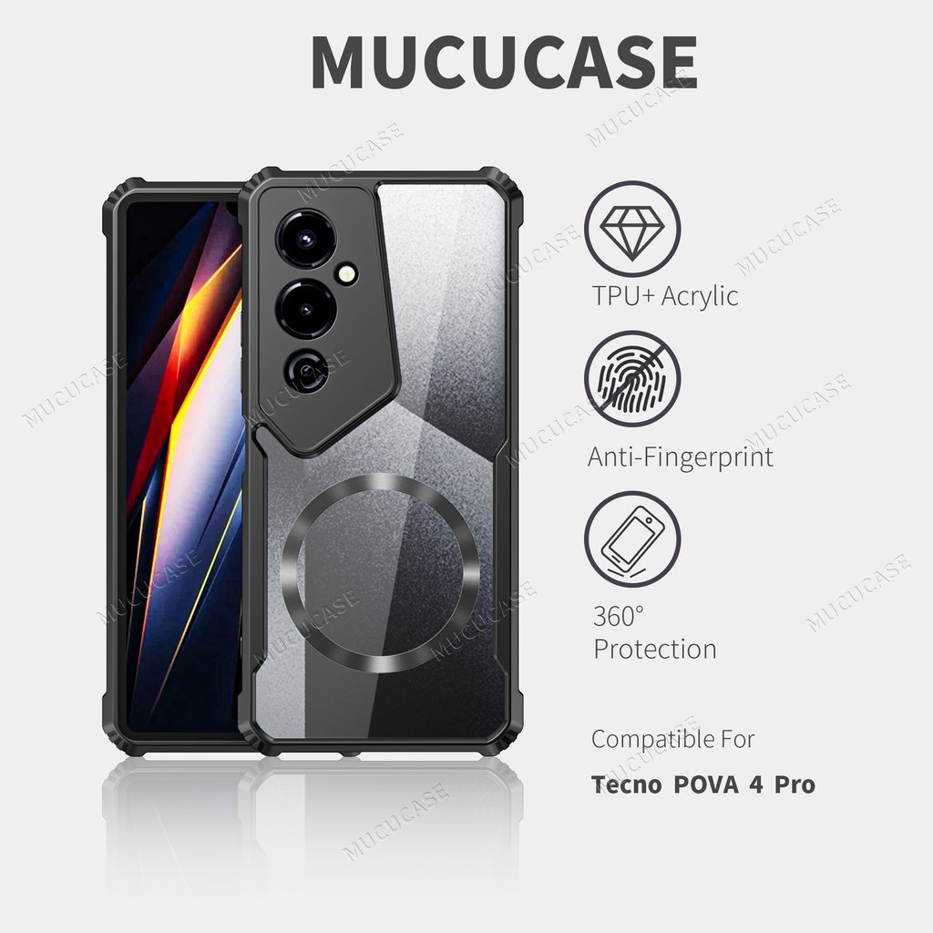 MUCUCASE for Tecno POVA 4 Pro 4G Magnetic Attraction Phone Case ...