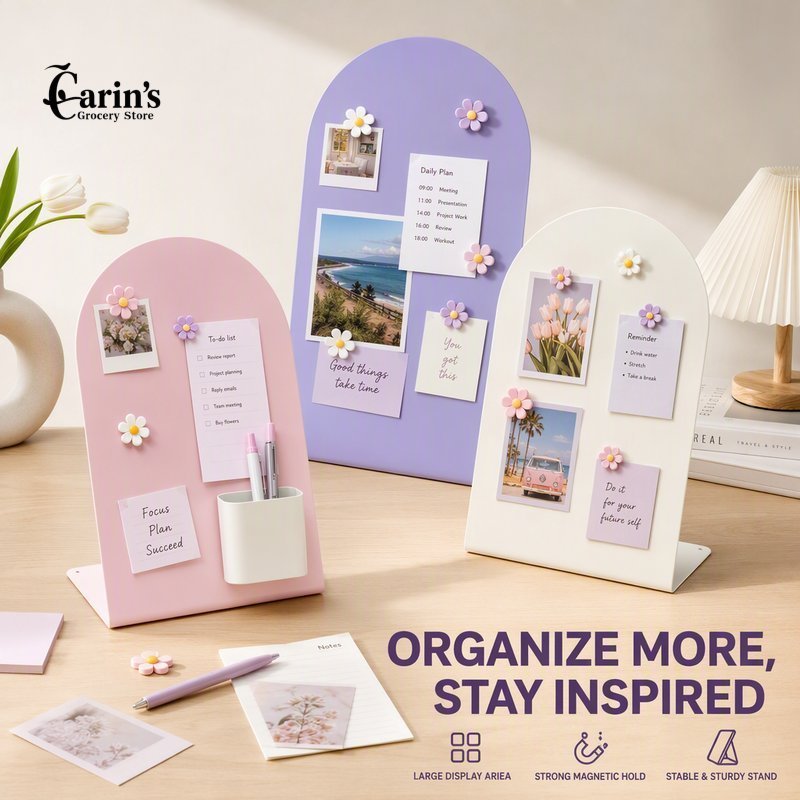Magnetic Desktop Message Board Metal Iron Plate Freestanding Arch Memo ...