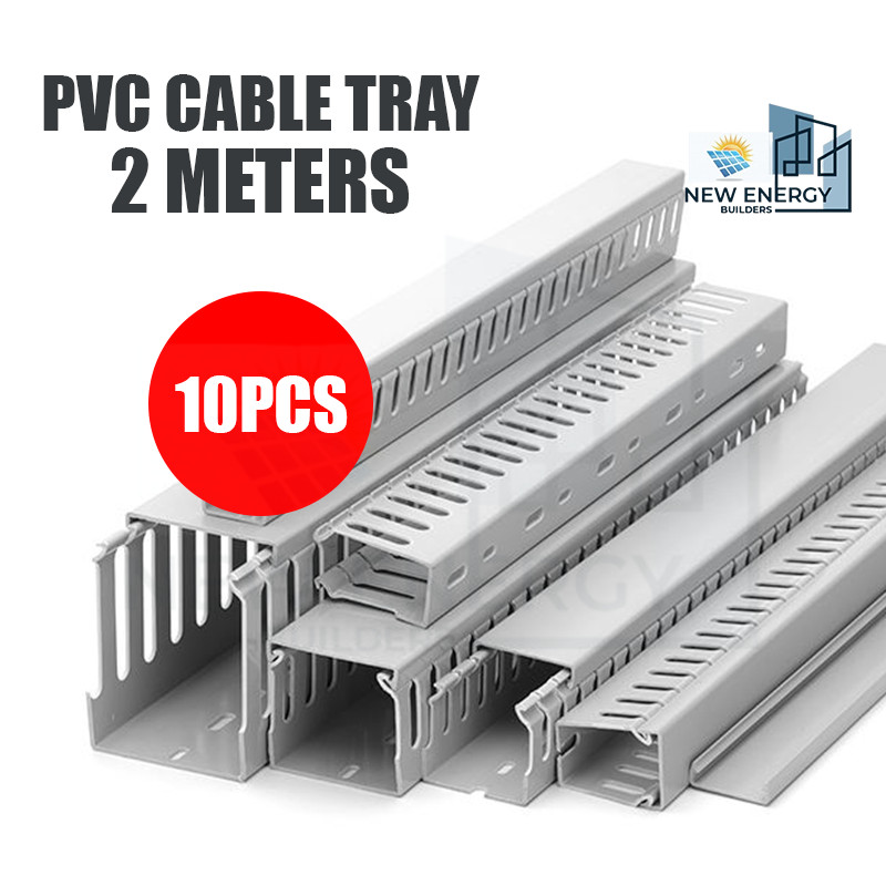 2 METERS 10PCS PVC Cable Tray PVC Cable Duct Tray Slotted Cable Raceway ...