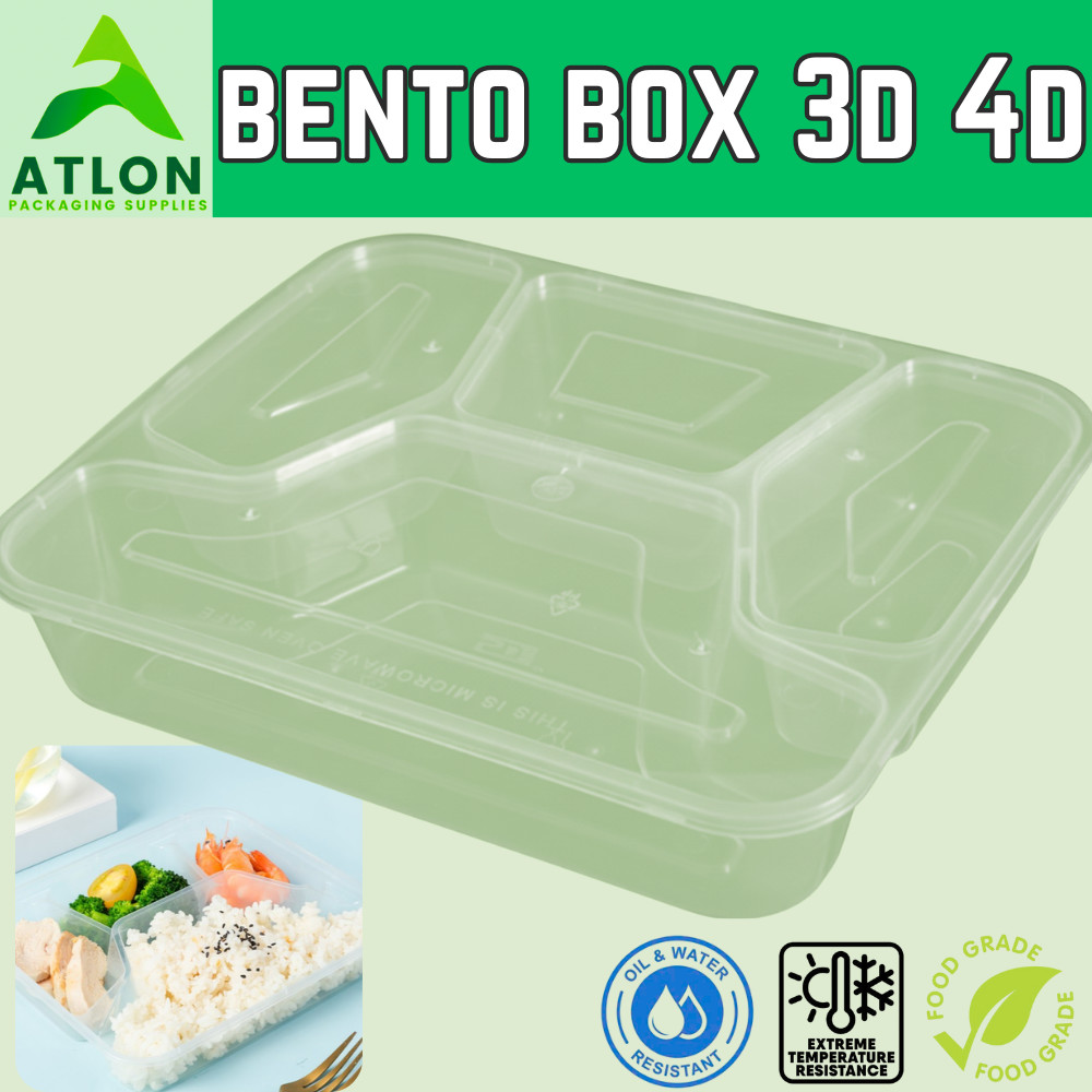 ATLON Bento Box Rectangle 3D 4D Environmentally Friendly Microwaveable ...
