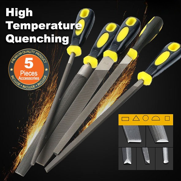 Professional 5pc 8” Steel File High Carbon Metal File Iron Steel Rasp ...