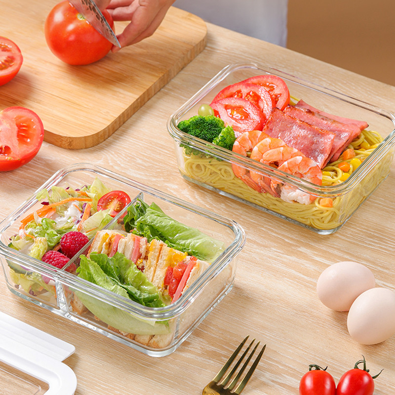 Emerald Glass Lunch Box Microwaveable Heating Dedicated Student Office ...