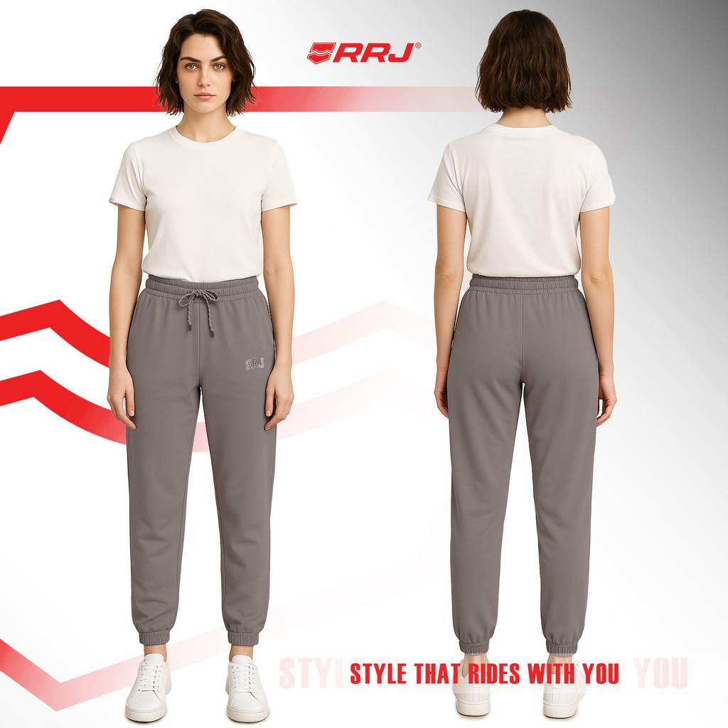 RRJ Ladies Basic Non-Denim Jogger Pants Mid-Rise 171672 (Moon Rock ...