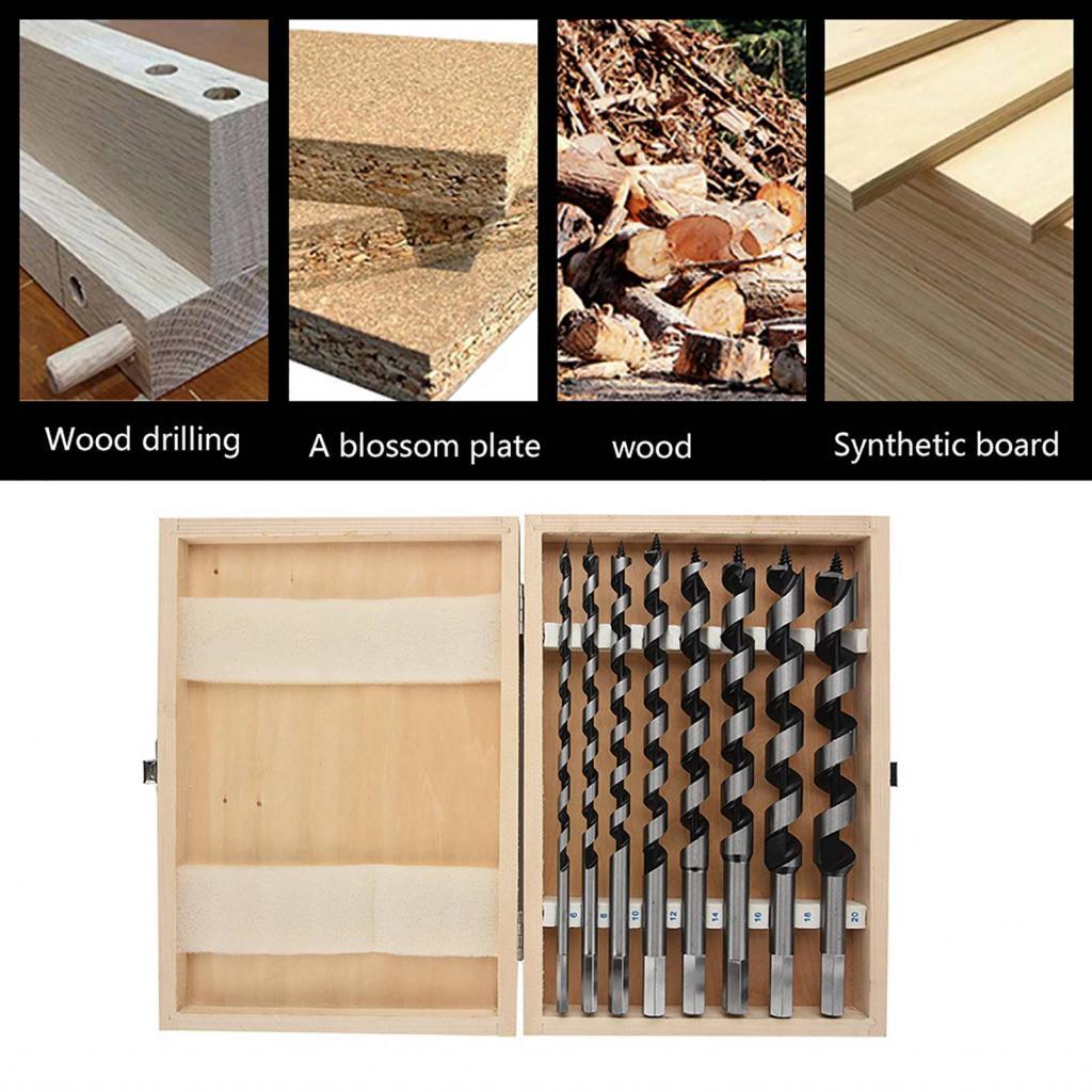 Joyfeel-PH Carbon Steel Hex Shank Auger Bit Set Wood Case Power Drills ...