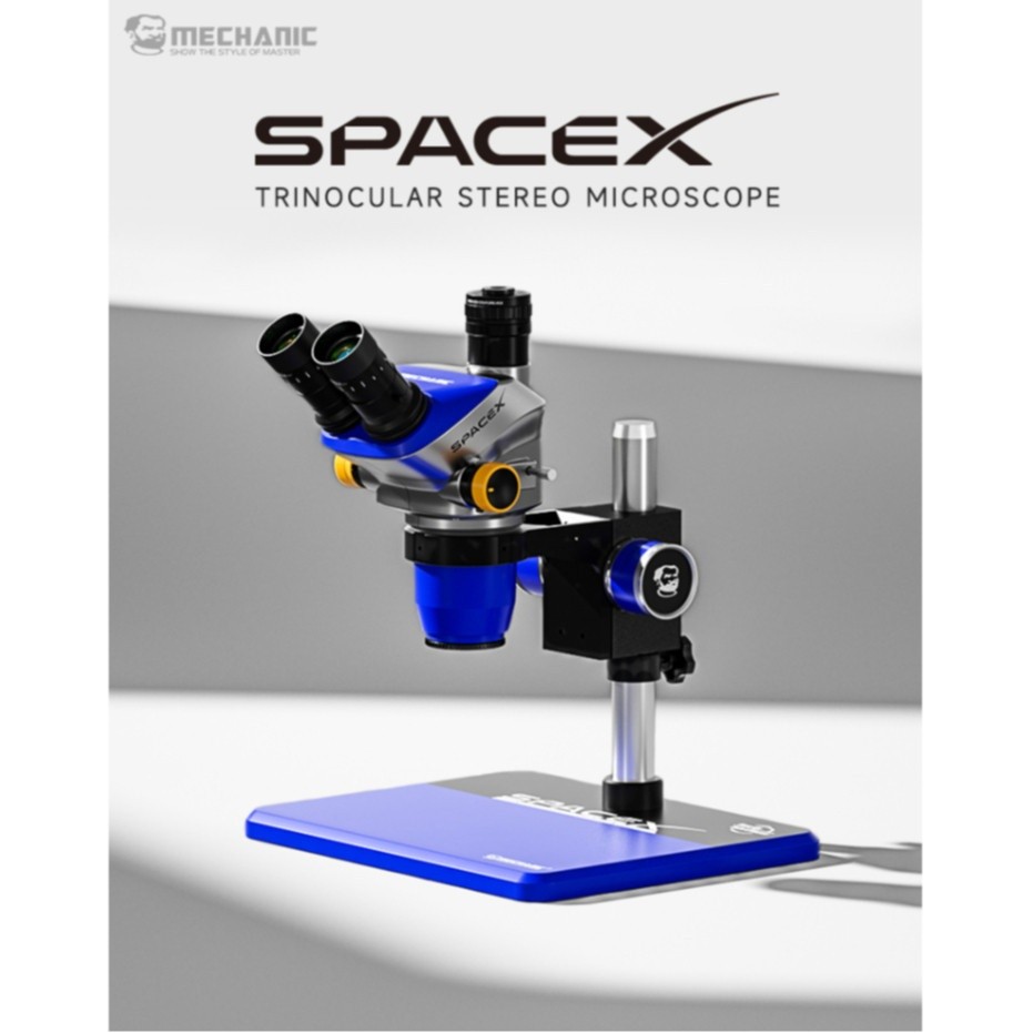 MECHANIC SPACE X Series Trinocular Stereo Microscope 6.5X52X Continuous ...