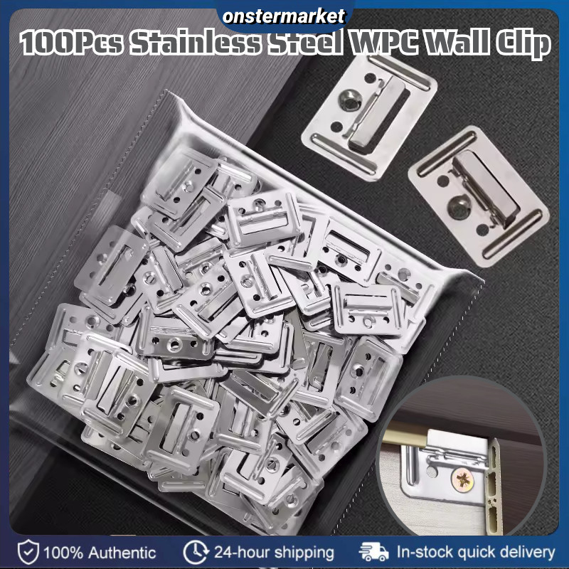 100Pcs Stainless Steel WPC Wall Clip Ceiling Fluted Cladding Clip ...