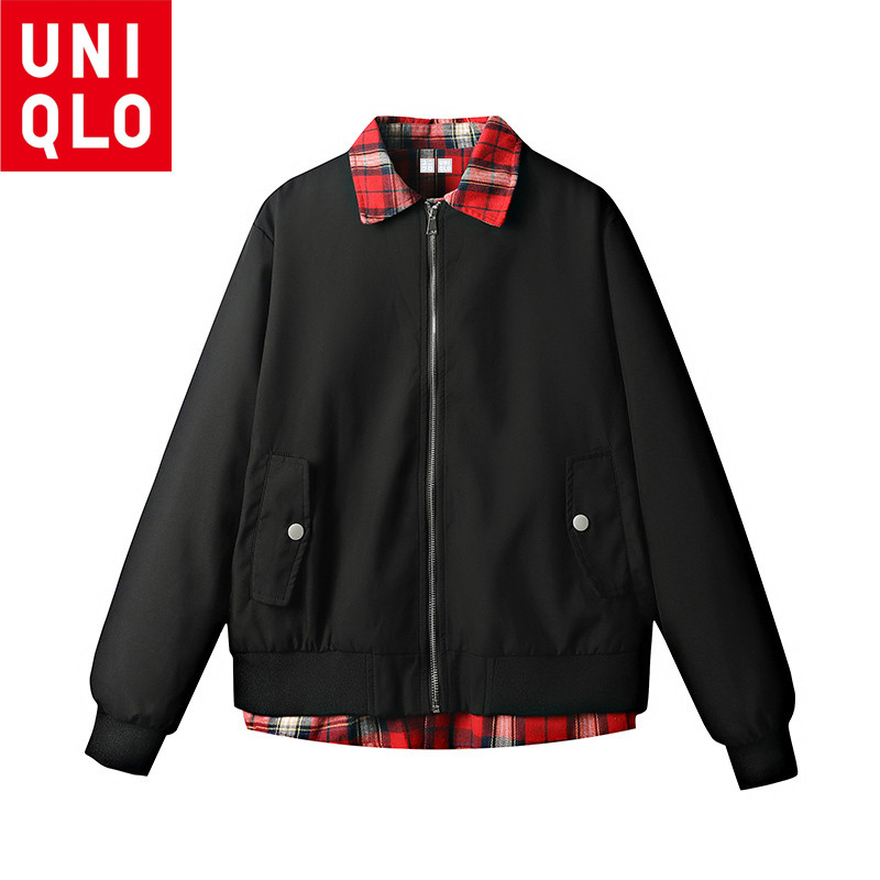 Uniqlo Fake Two-Piece Patchwork Plaid Jacket M-5XL Couple Style ...