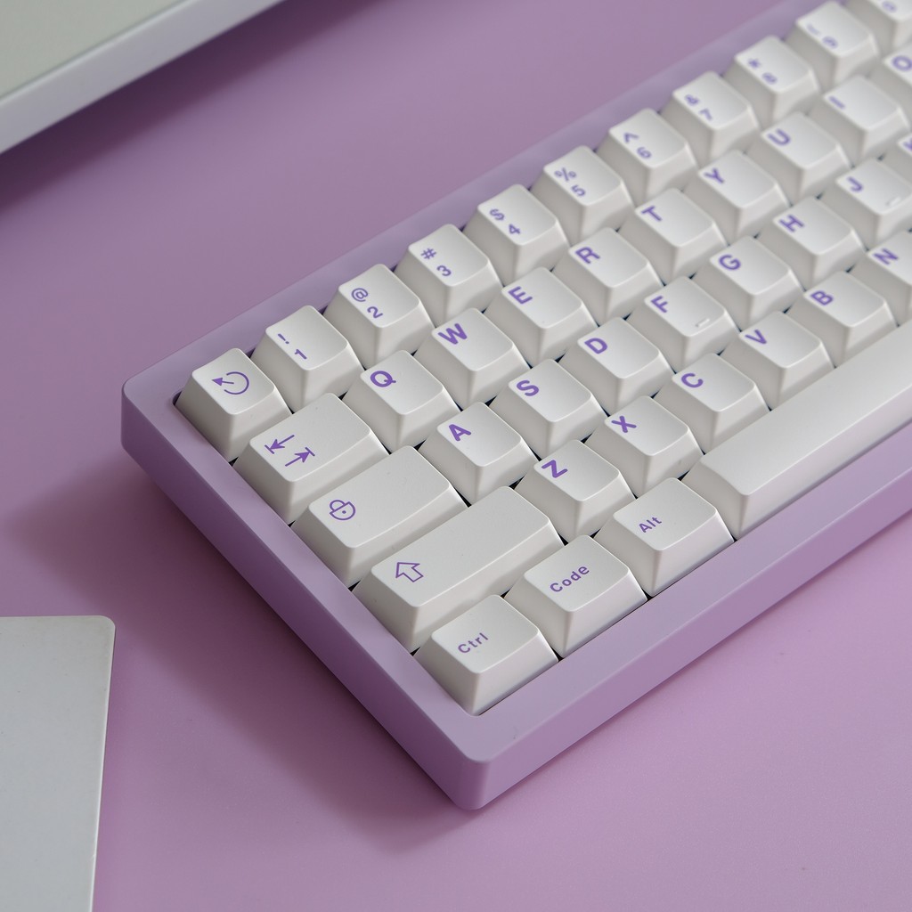 121 Keys Minimalist Style White Double Shot ABS Keycaps Cherry Profile ...