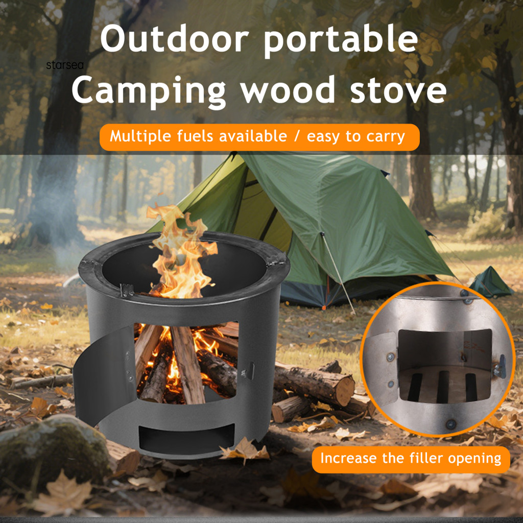 SRA ZK Rust-proof Outdoor Stove Wood Burning Stove Portable Stainless ...