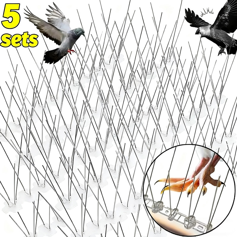 1/3/5Sets Stainless Steel Anti Pigeon Repeller -Outdoor Bird Deterrent ...