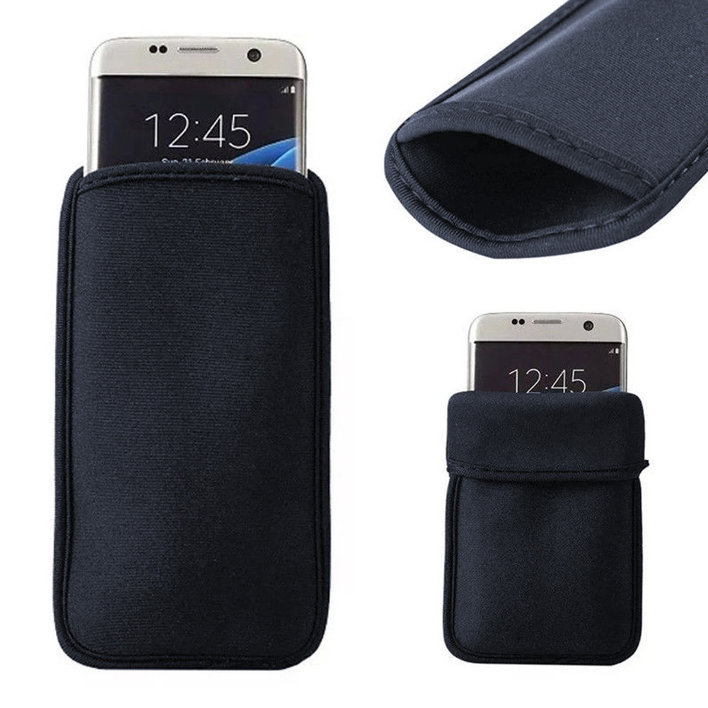 Neoprene Black Cell Phone Sleeve Storage Bag with Multiple Sizes and ...