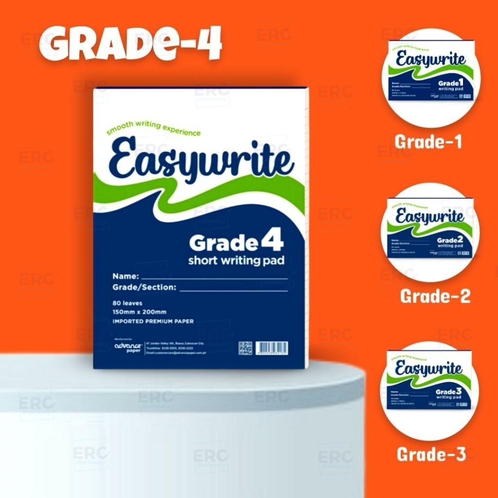 ERC Easywrite Grade 4 Pad 80Leaves Writing Paper Notebook Elementary ...