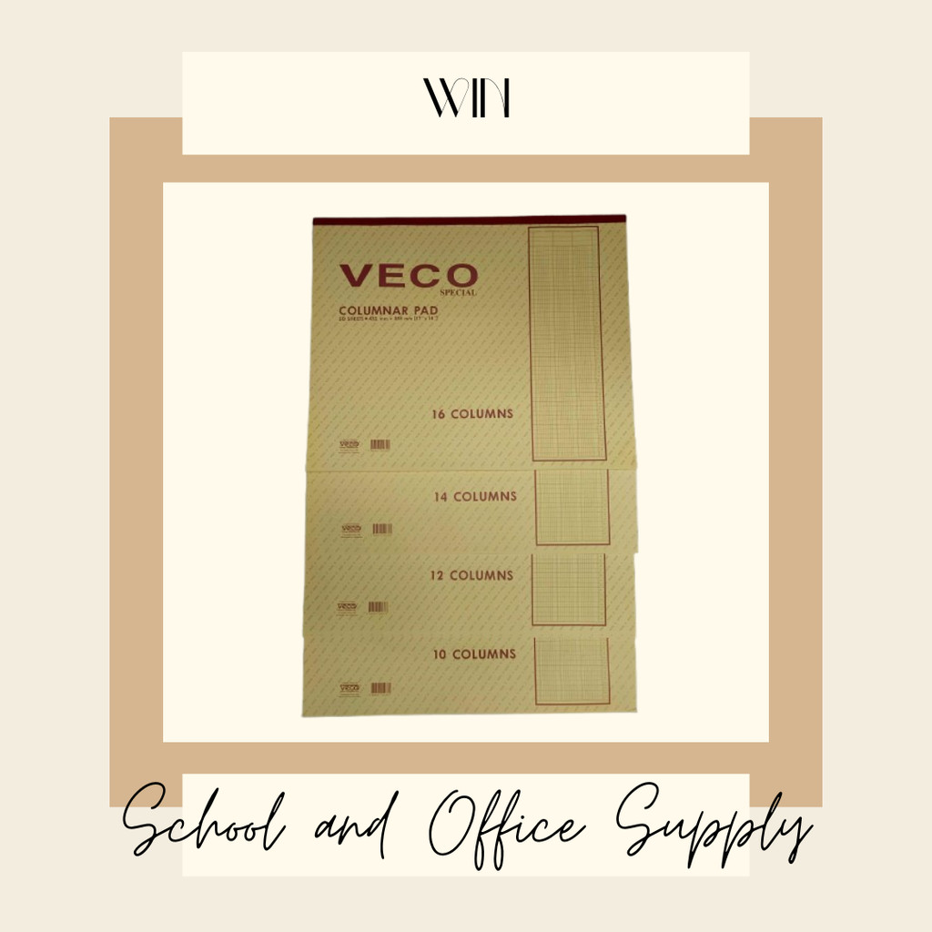 Veco Accounting Columnar Pad 17x14 (10, 12, 14, 16 cols) | Shopee ...