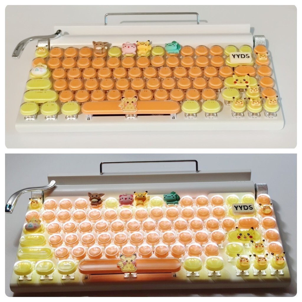 Sg Seller Handmade 83 Typewriter Pikachu Typewriter Mechanical Keyboard ...