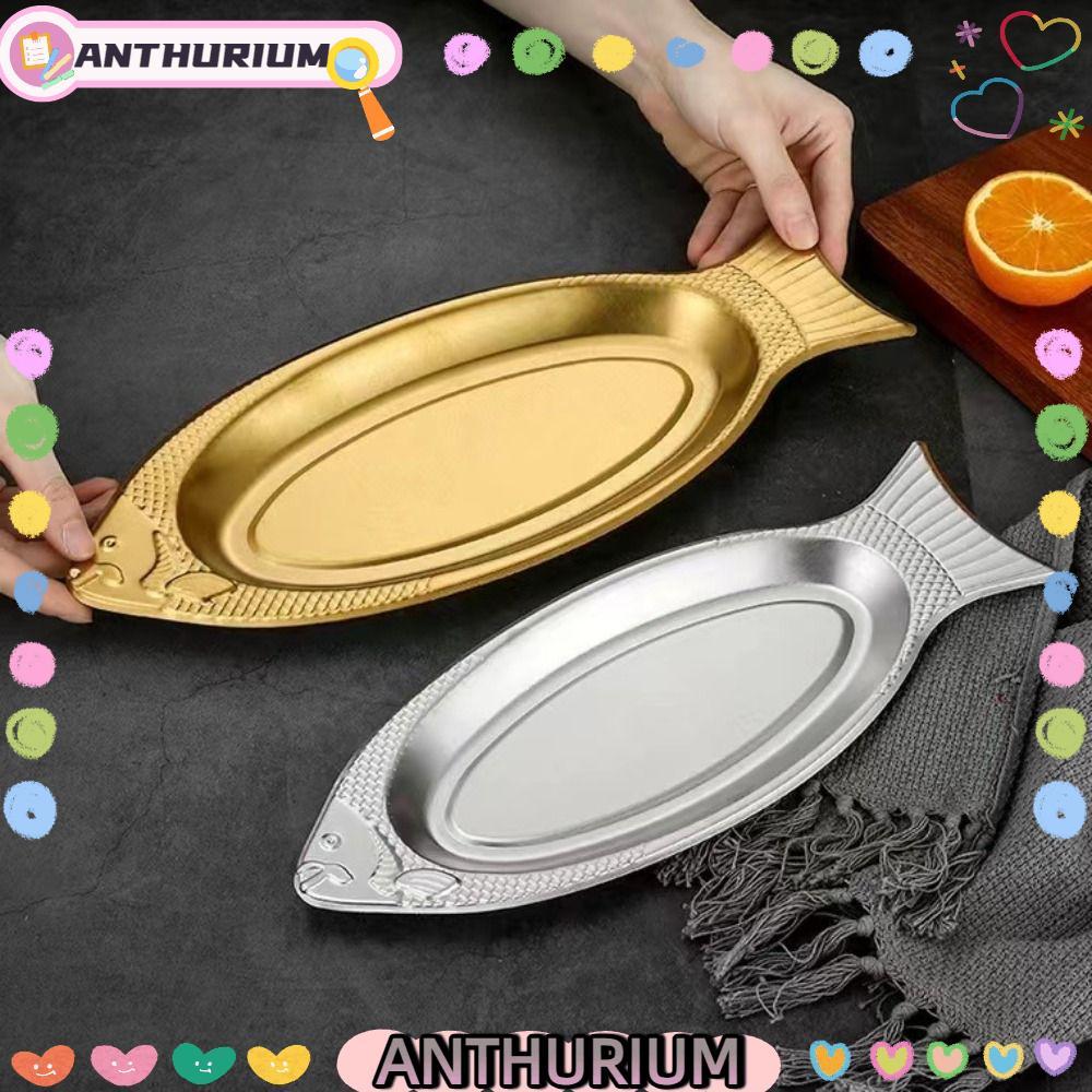 ANTHURIUM Steamed Fish Plate, Oval Snack Dessert Dish Barbecue Plate ...