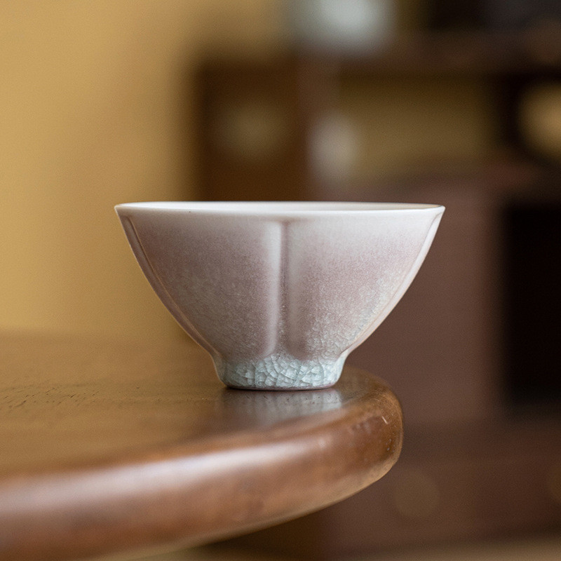 Handmade Kiln-Change Cherry Blossom Pink Ice Crack Tea Cup Home Ceramic ...
