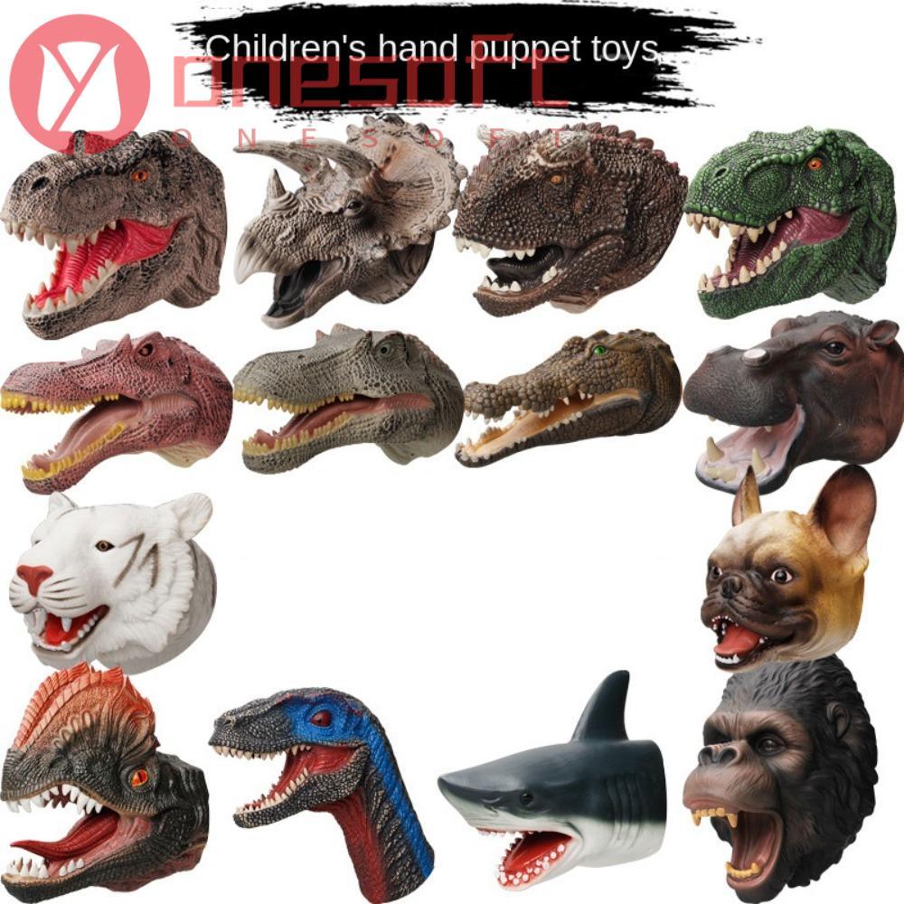 ONE-SOFTNESS Hand Puppets Gloves, Simulation Dinosaur Shark Head ...