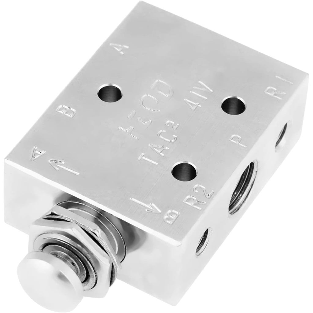 TAC2-41P 2 Position 3 Way Push Button Pneumatic Valve Air Valve Air ...