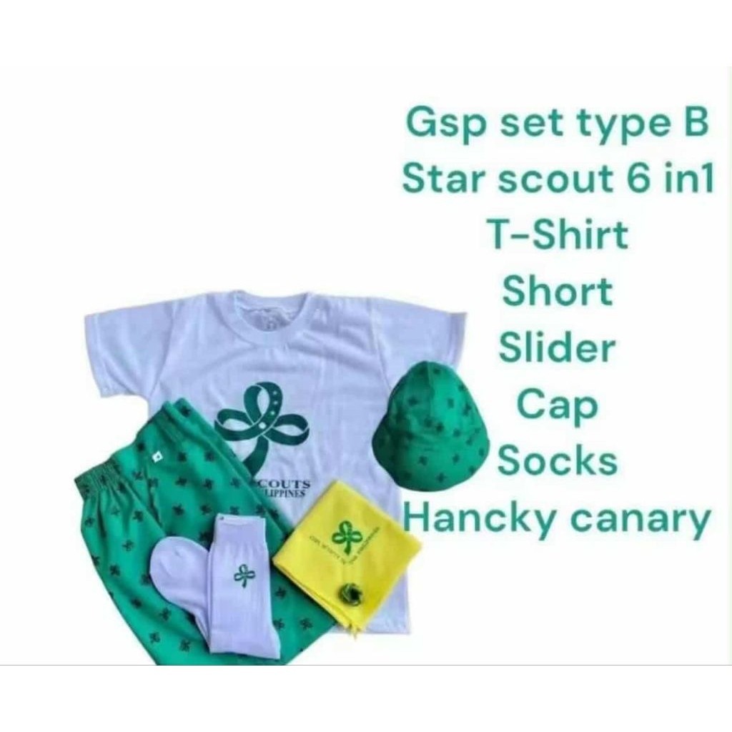 GSP 6in1 Set GIRLS SCOUT Uniform For Kids Set | Shopee Philippines