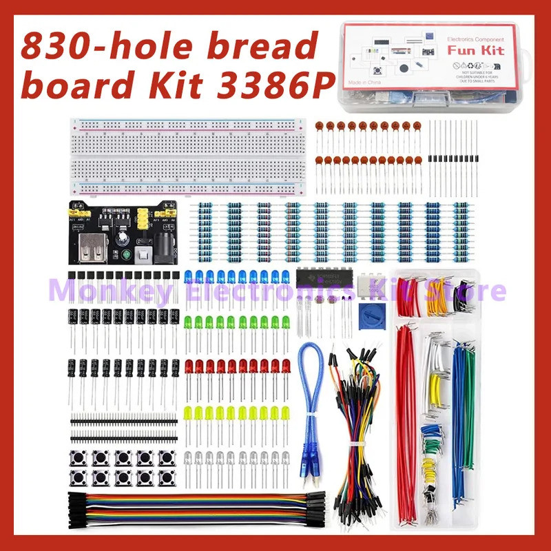 2025 New 830-hole bread board Kit 3386P for Arduino Uno R3 board ...