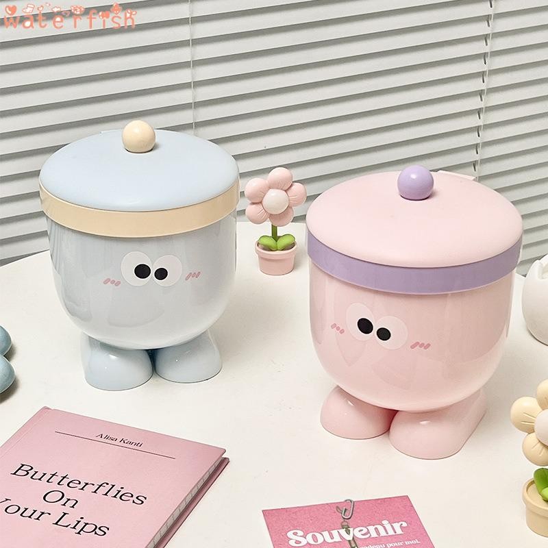 Cute Pink Cartoon Mini Storage Bin - Desktop Trash Can for Home Office ...