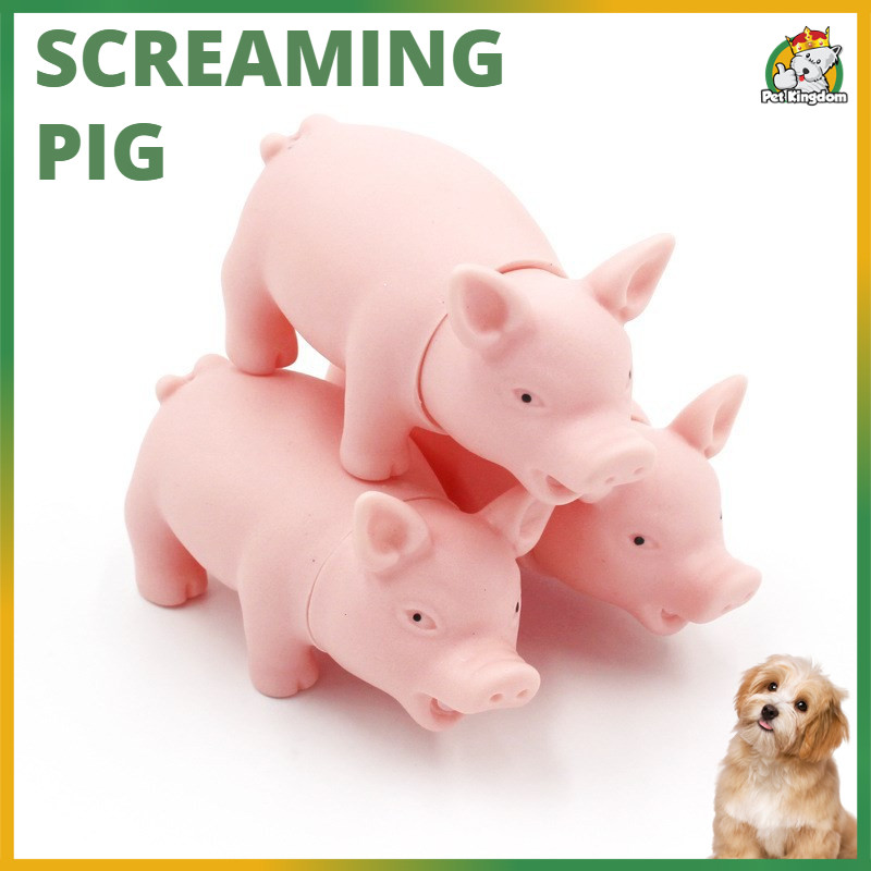 Pet Dog Cartoon Mini Pink Piggy Squeezed Scream Pig toys Big funny pig ...