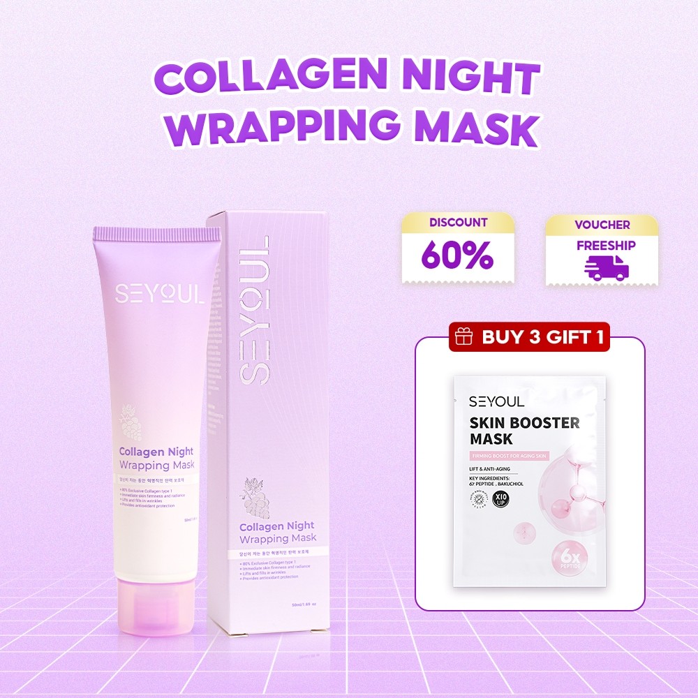 SEYOUL Korean Collagen Night Wrapping Mask, Peel-off mask Anti-aging ...