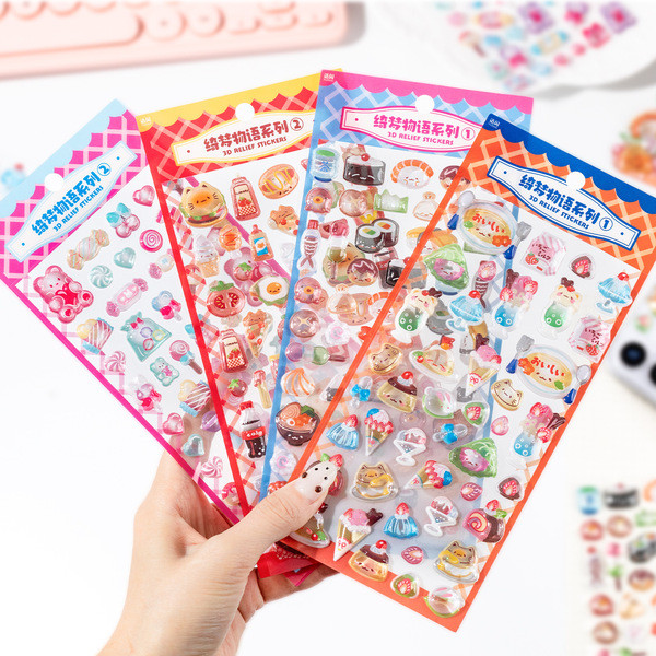 Japanese style sushi 3D relief stickers candy soda beverage phone case ...